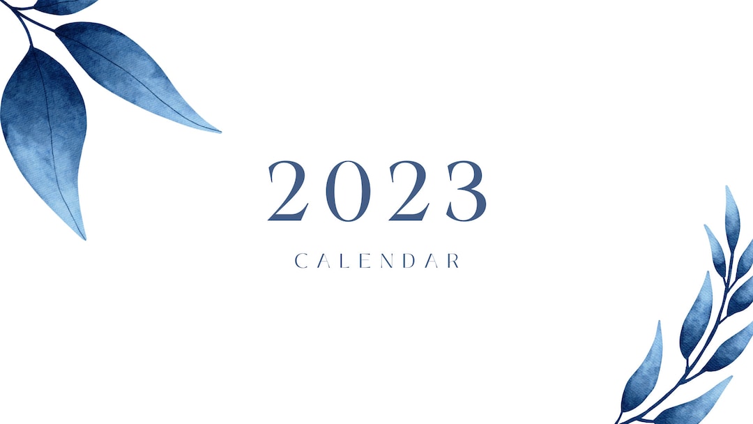 Calendar 2023 Blue, Digital Print - Etsy