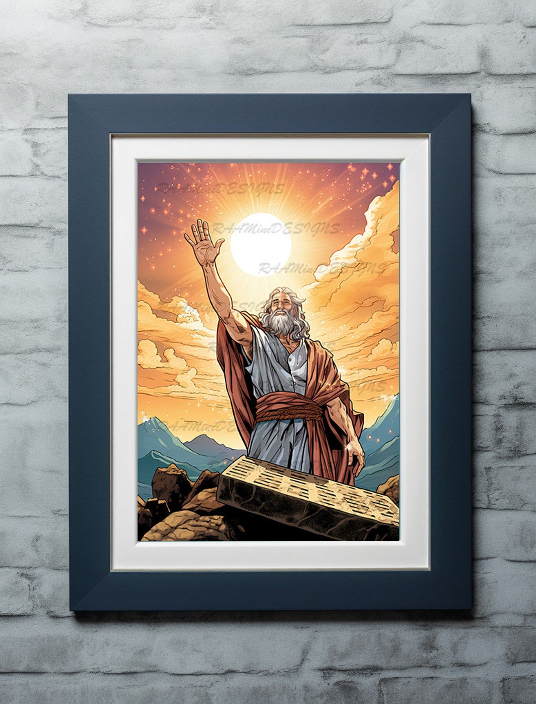 Ten Commandments, DIGITAL PRINT, Love God, Love Your Neighbor, Bible ...