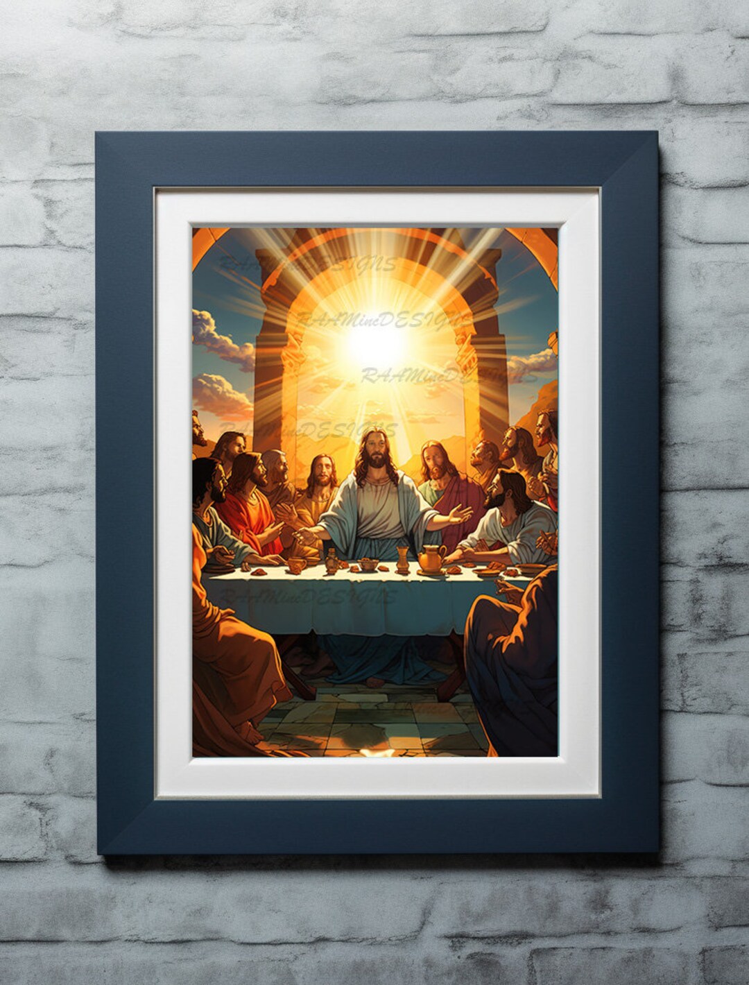 Jesus Last Supper DIGITAL PRINTS Bible Passover Meal Modern Bible Verse ...