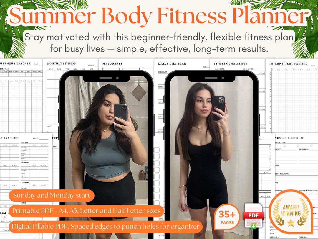 Summer Body Fitness Planner 2024 | Get Results Digital & Printable ...