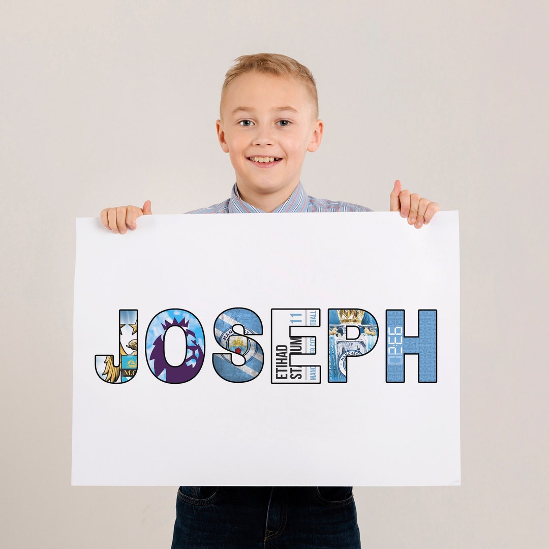 Personalised Football Poster Print Unique Football Gift for Boys ...