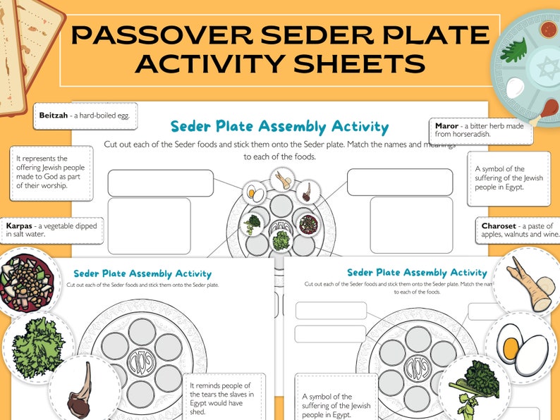 Passover Seder Plate Activity Sheet for Kids - Pesach Educational ...
