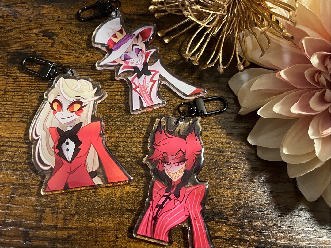 Keychain Charlie / Alastor / Lucifer Hazbin Hotel Double Sided - Etsy
