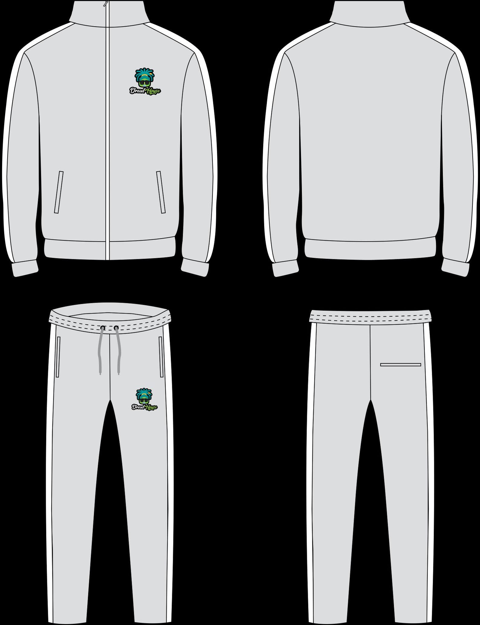Athletic Track Sweat Suit Mock up Editable 2D Tech Pack Streetwear ...