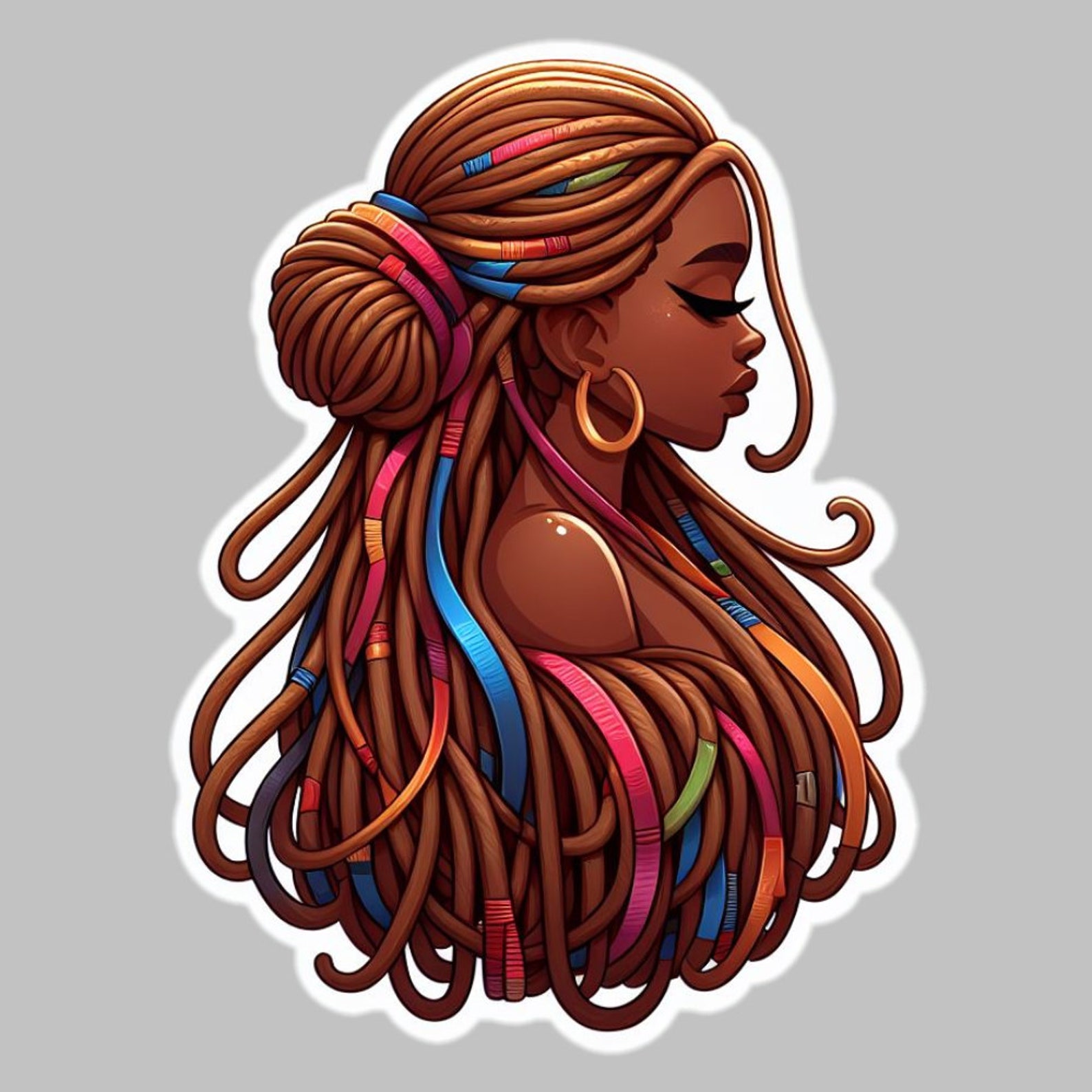 100 Loctician Hairstylist Stickers Loc'd Black Girl Natural Hair Loc ...