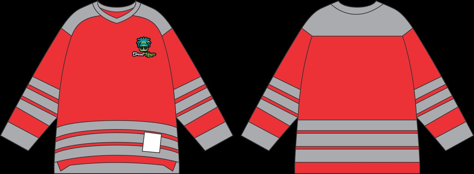 Hockey Jersey Mock up Editable 2D Tech Pack Streetwear Clothing Vector ...