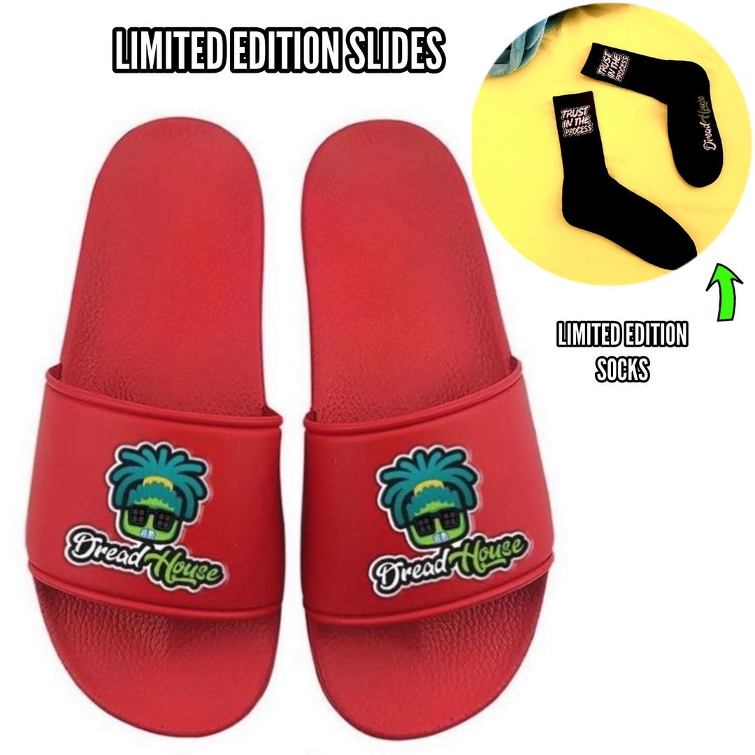 Athletic Designer Slides Comfortable Socks Slip on Shoes Pool Sandals ...