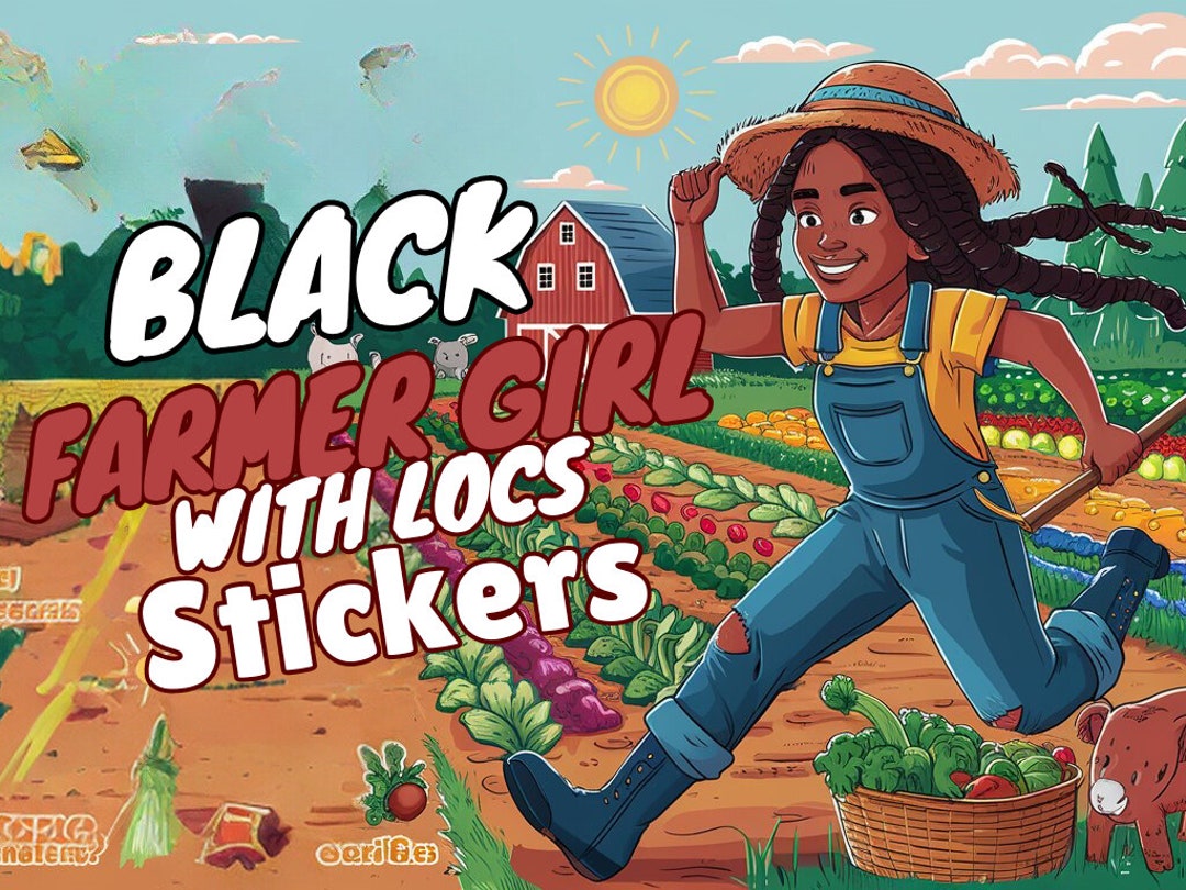 Dreadlock Stickers Loc Black Farmer Girl Gardening Sticker Afro Dreads ...