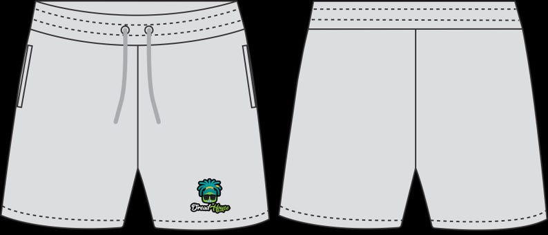 Sweat Shorts Mock up Editable 2D Tech Pack Streetwear Clothing Vector ...