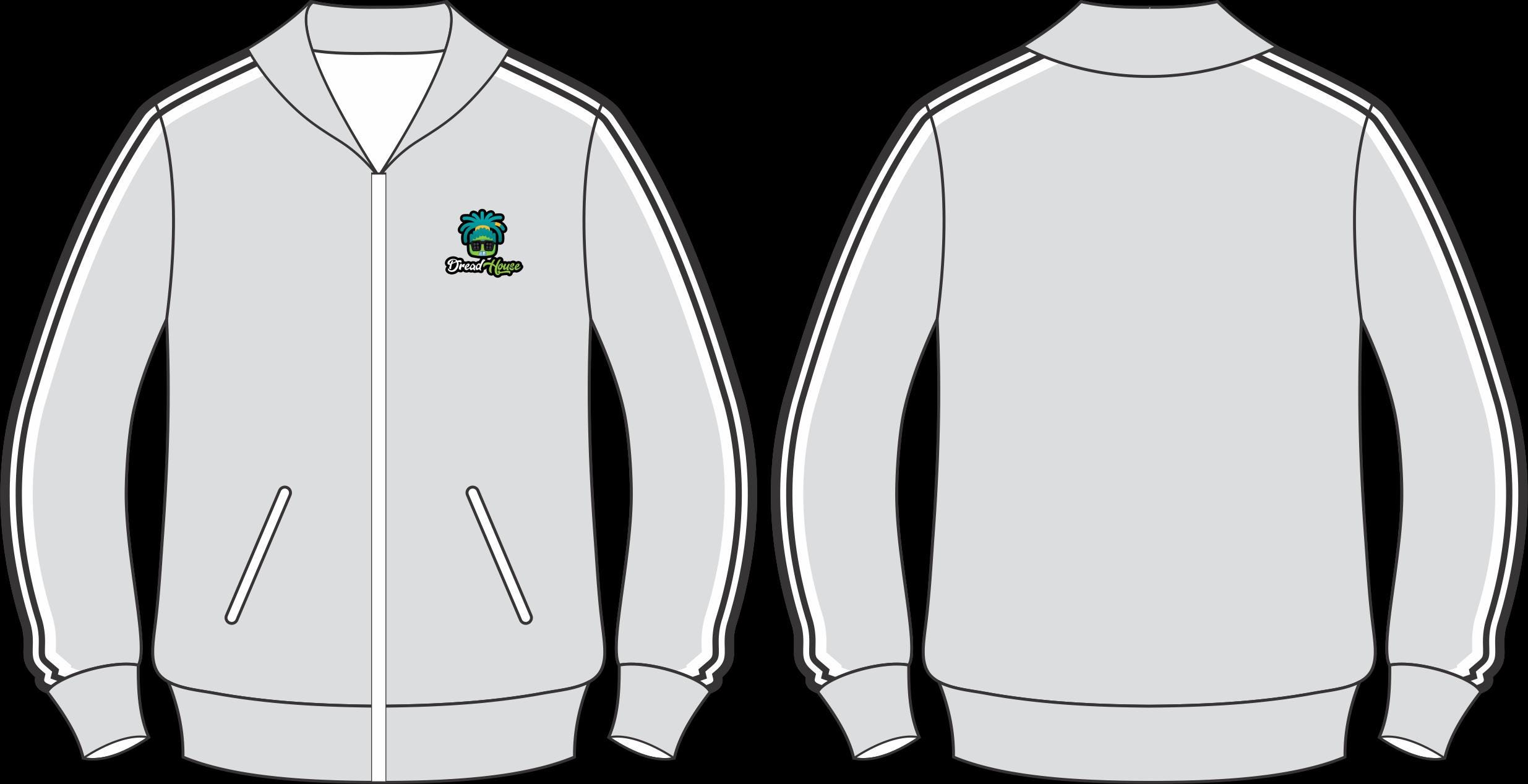 Coaches Jacket Mock up Editable 2D Tech Pack Streetwear Clothing Vector ...