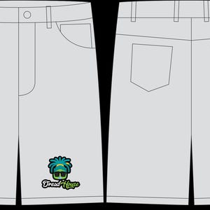 Denim Shorts Jorts Mock up Editable 2D Tech Pack Streetwear Clothing ...