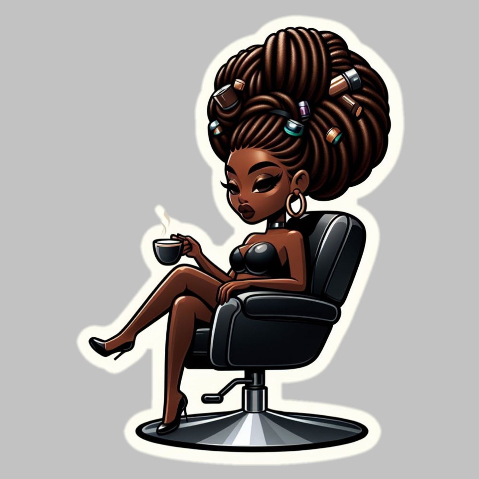 100 Loctician Hairstylist Stickers Loc'd Black Girl Natural Hair Loc ...