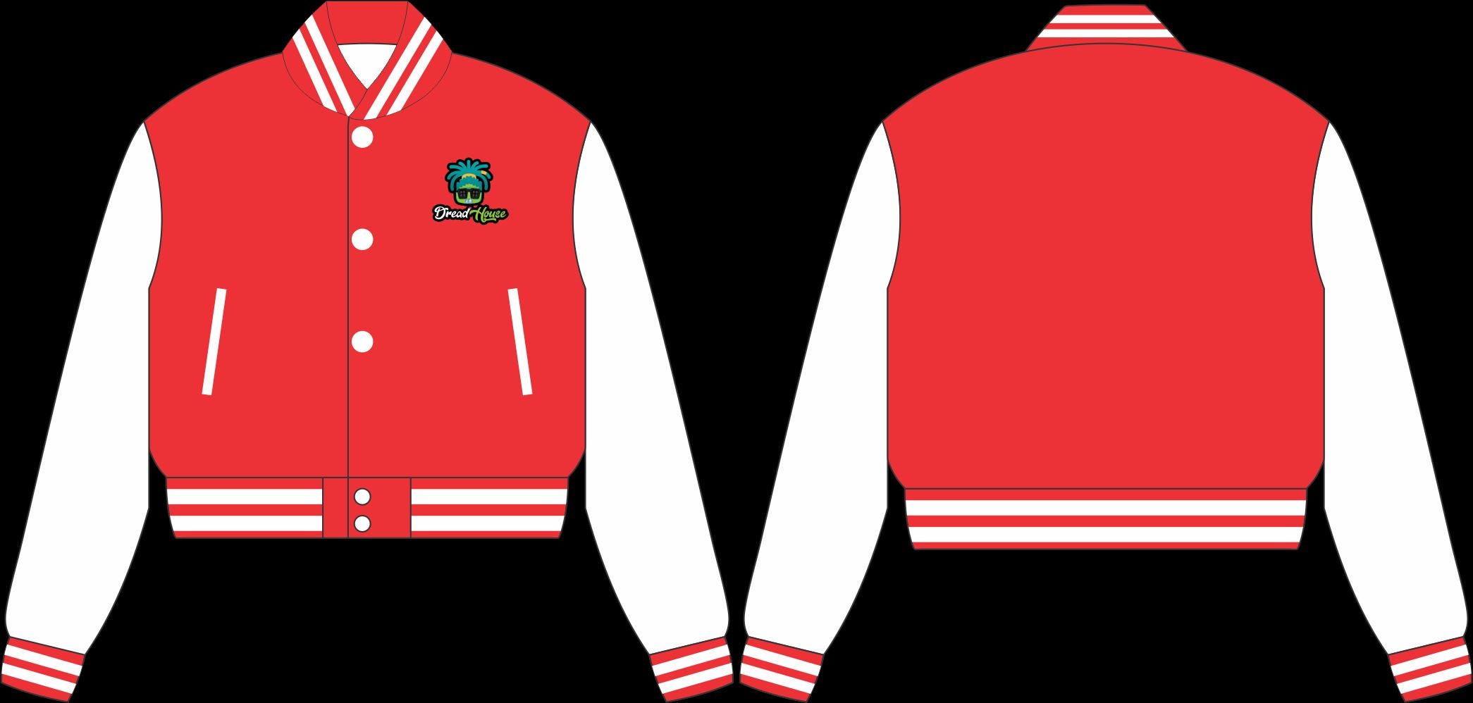 Women’s Cropped Varsity Jacket Mock up Editable 2D Streetwear Clothing ...