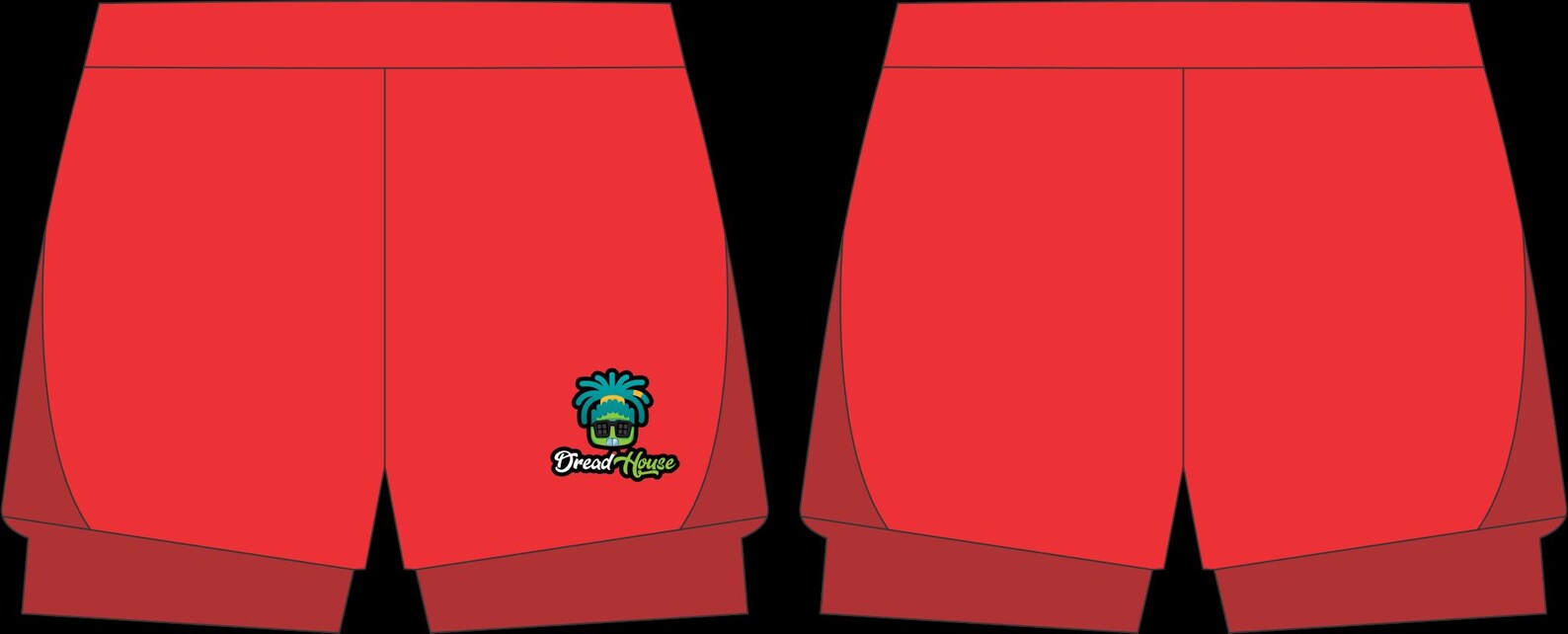 Double Layer Shorts Mock up Editable 2D Mbl Tech Pack Streetwear ...