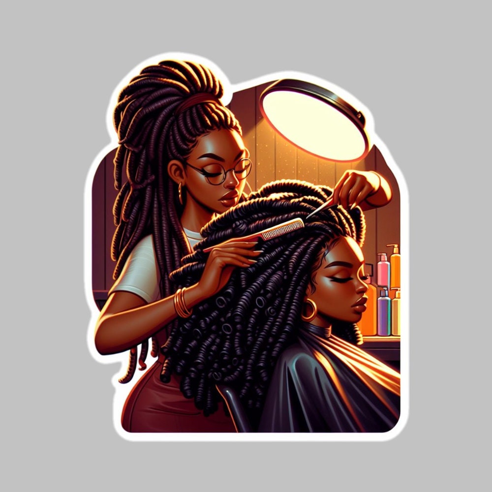 100 Loctician Hairstylist Stickers Loc'd Black Girl Natural Hair Loc ...