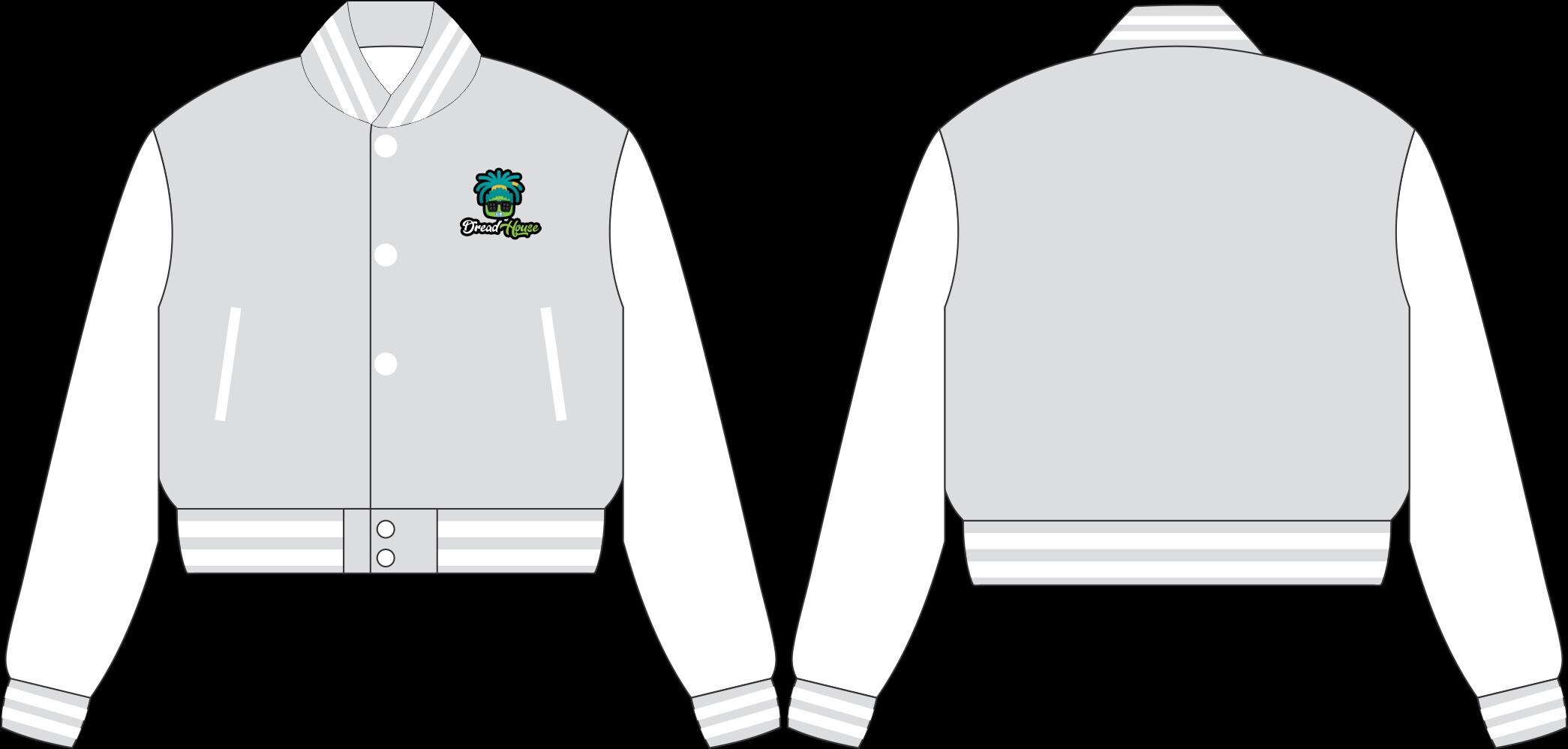 Cropped Varsity Jacket Mock up Editable 2D Tech Pack Streetwear ...