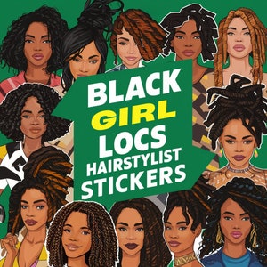 100 Loctician Hairstylist Stickers Loc'd Black Girl Natural Hair Loc ...