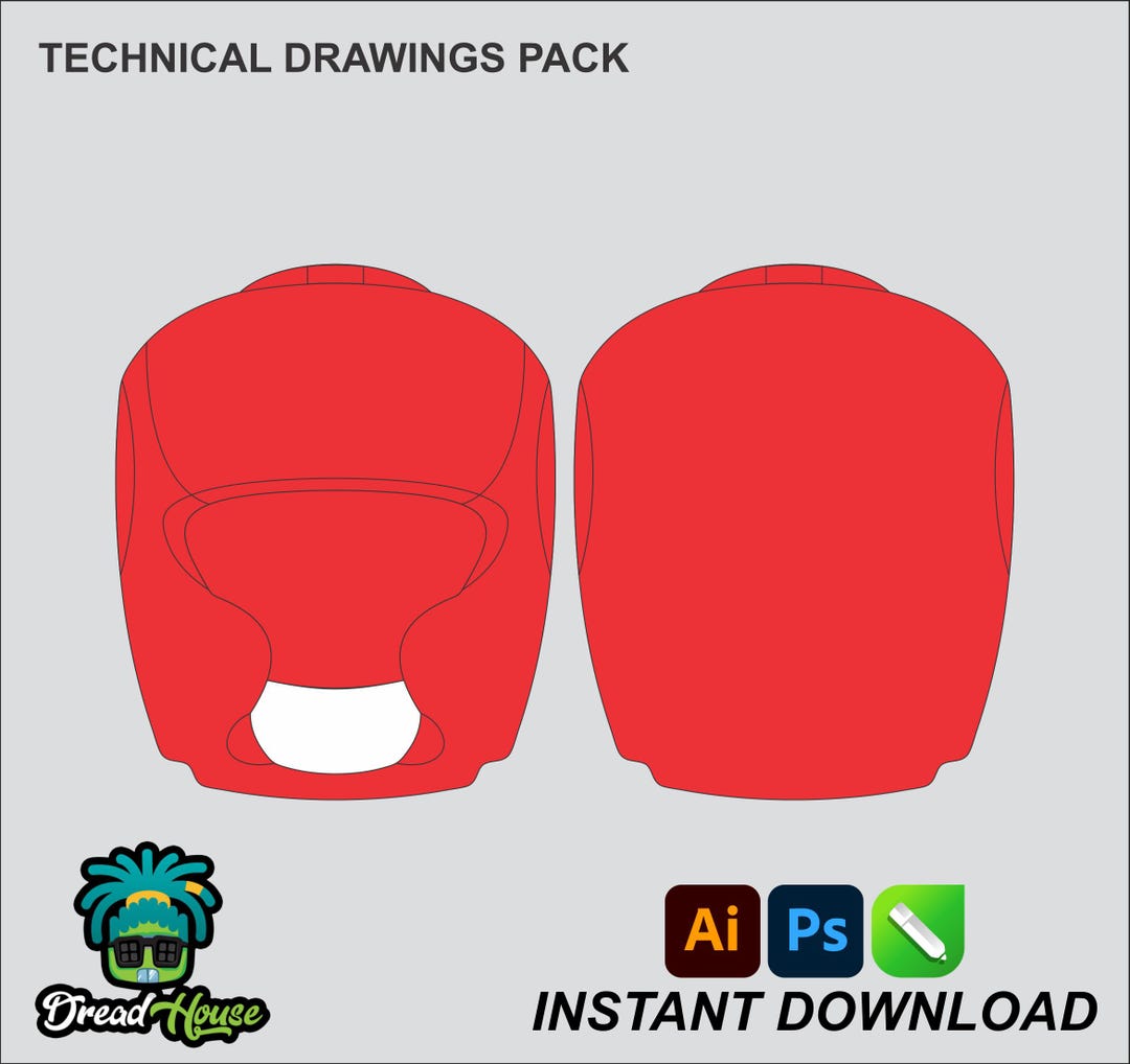 Boxing Head Gear Mock up Editable 2D Mbl Tech Pack Streetwear Clothing ...