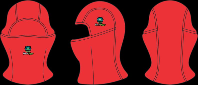 Ski Mask Mock up Editable 2D Tech Pack Streetwear Clothing Vector ...