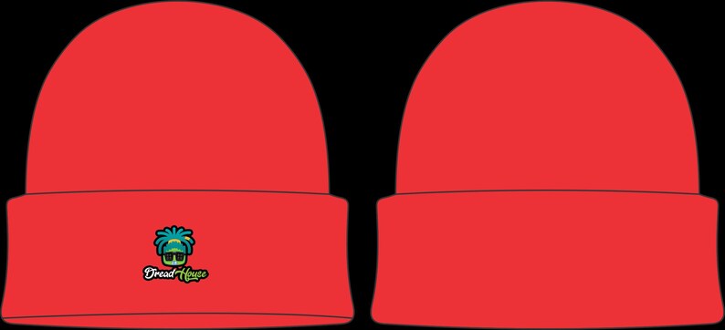 Fisherman Beanie Mock up Editable 2D Tech Pack Streetwear Clothing ...
