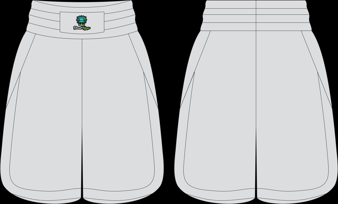Boxing Shorts Mock up Editable 2D Mbl Tech Pack Streetwear Clothing ...