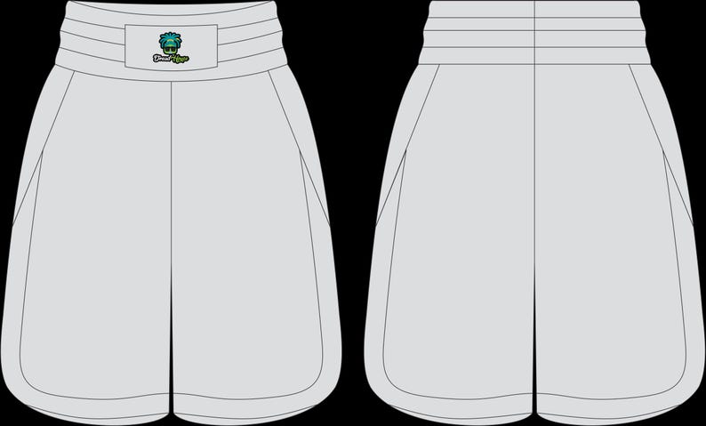 Boxing Shorts Mock up Editable 2D Mbl Tech Pack Streetwear Clothing ...