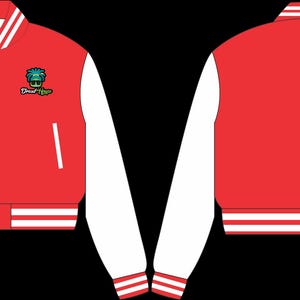 Cropped Varsity Jacket Mock up Editable 2D Tech Pack Streetwear ...
