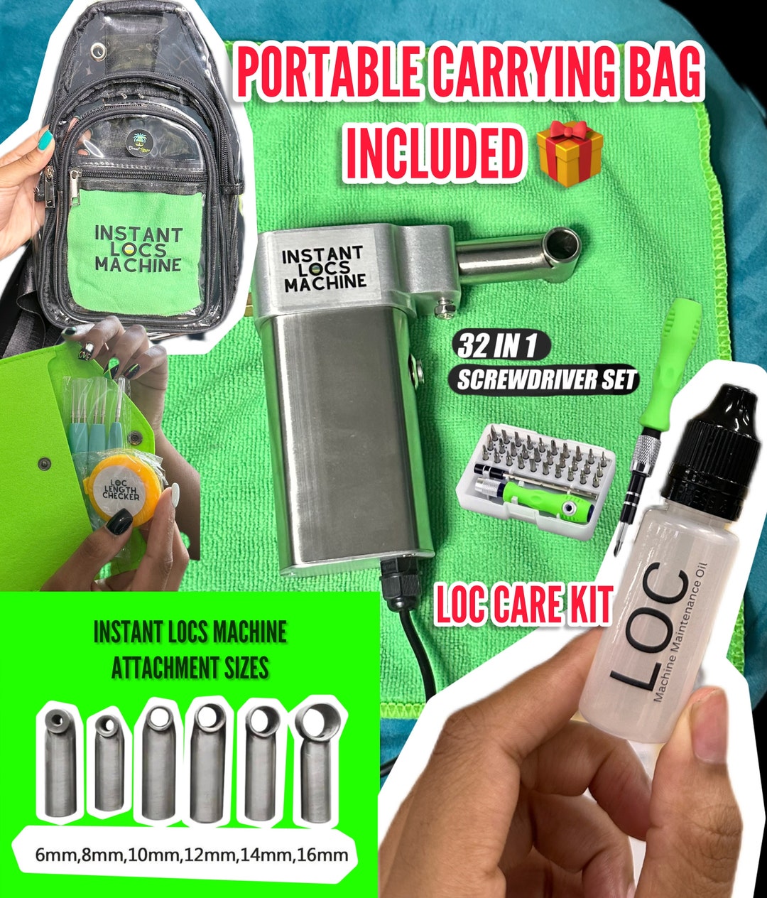 Instant Loc Machine AUTOMATIC Dreadlock Machine Loc Extensions Maker ...