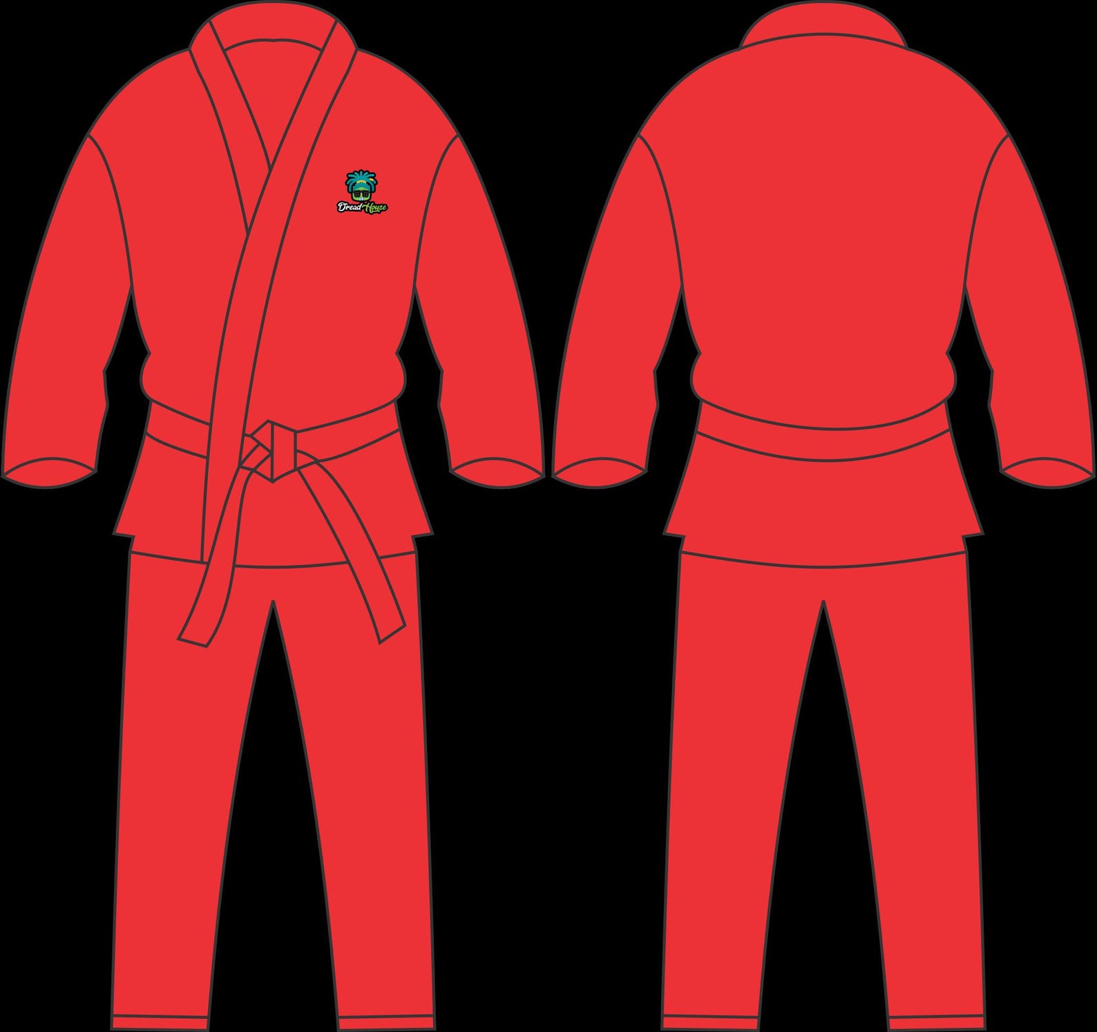 Jiu-jitsu Uniform Mock up Editable 2D Tech Pack Martial Arts Clothing ...