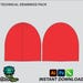 Cuffless Beanie Mock up Editable 2D Tech Pack Streetwear Clothing ...