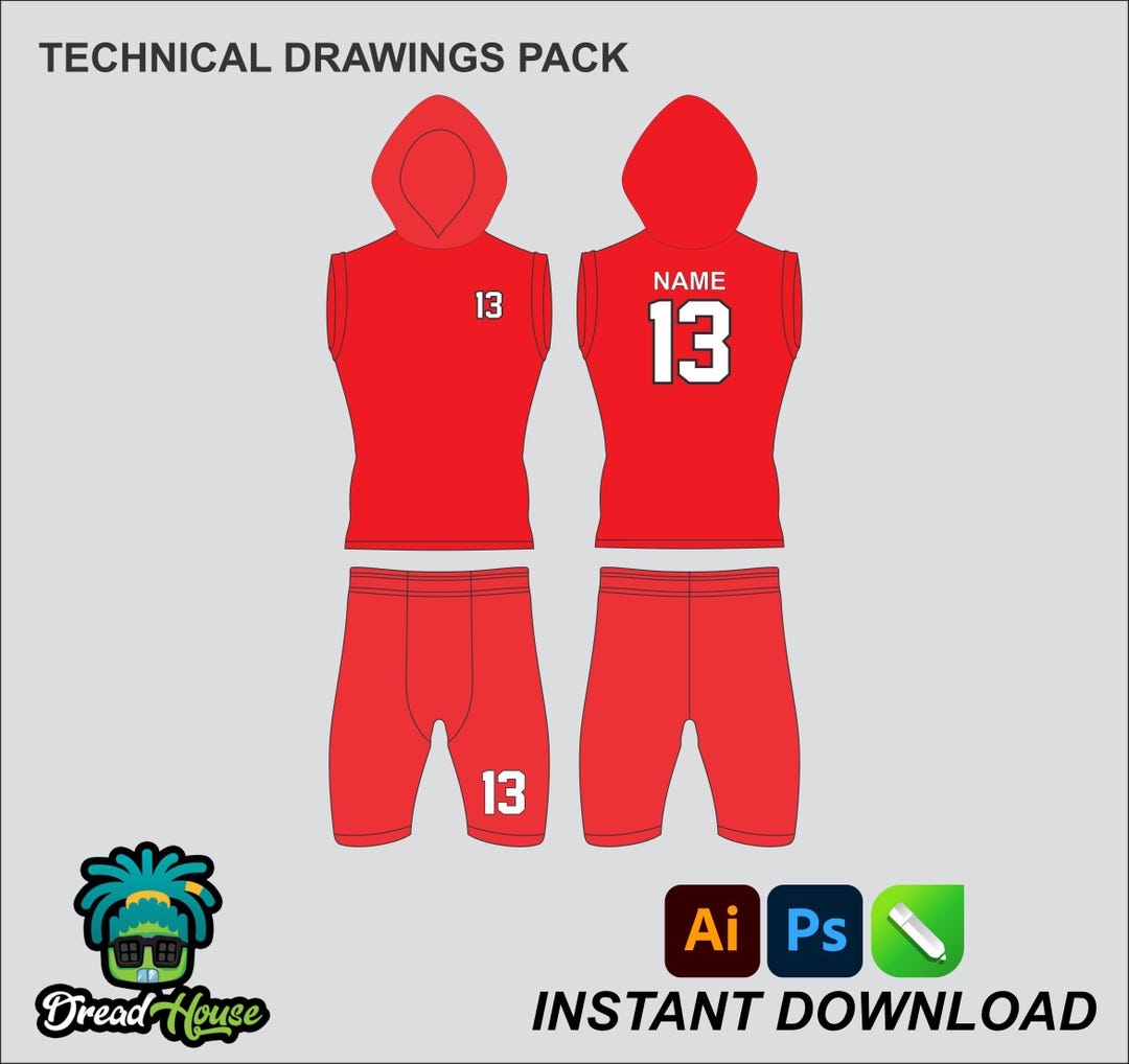 7v7 Uniform Mock up Editable 2D Mbl Tech Pack Streetwear Clothing ...