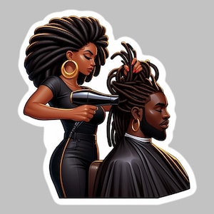 100 Loctician Hairstylist Stickers Loc'd Black Girl Natural Hair Loc ...