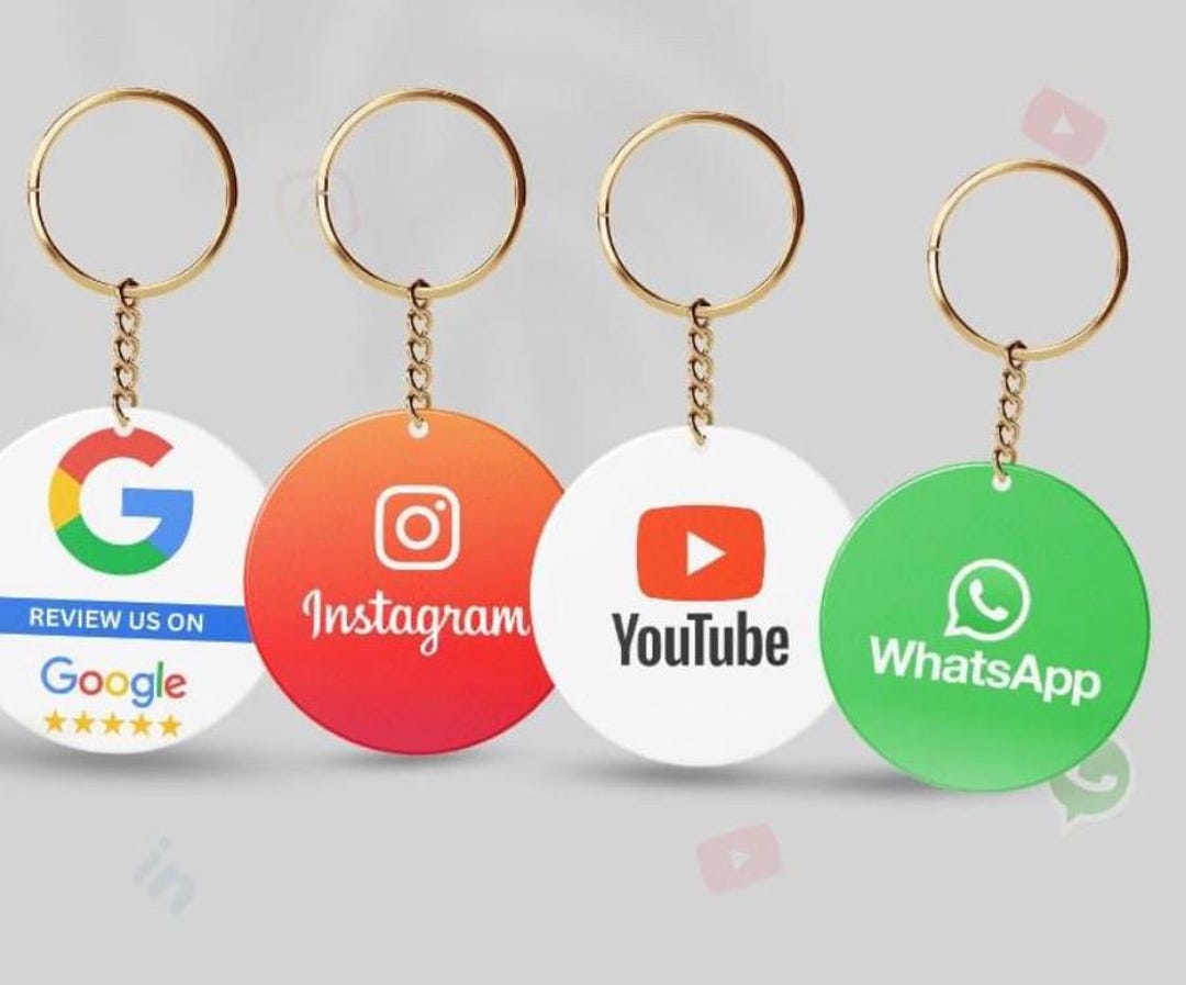 BULK Custom Logo NFC Keychain Digital Business Card Social Media ...