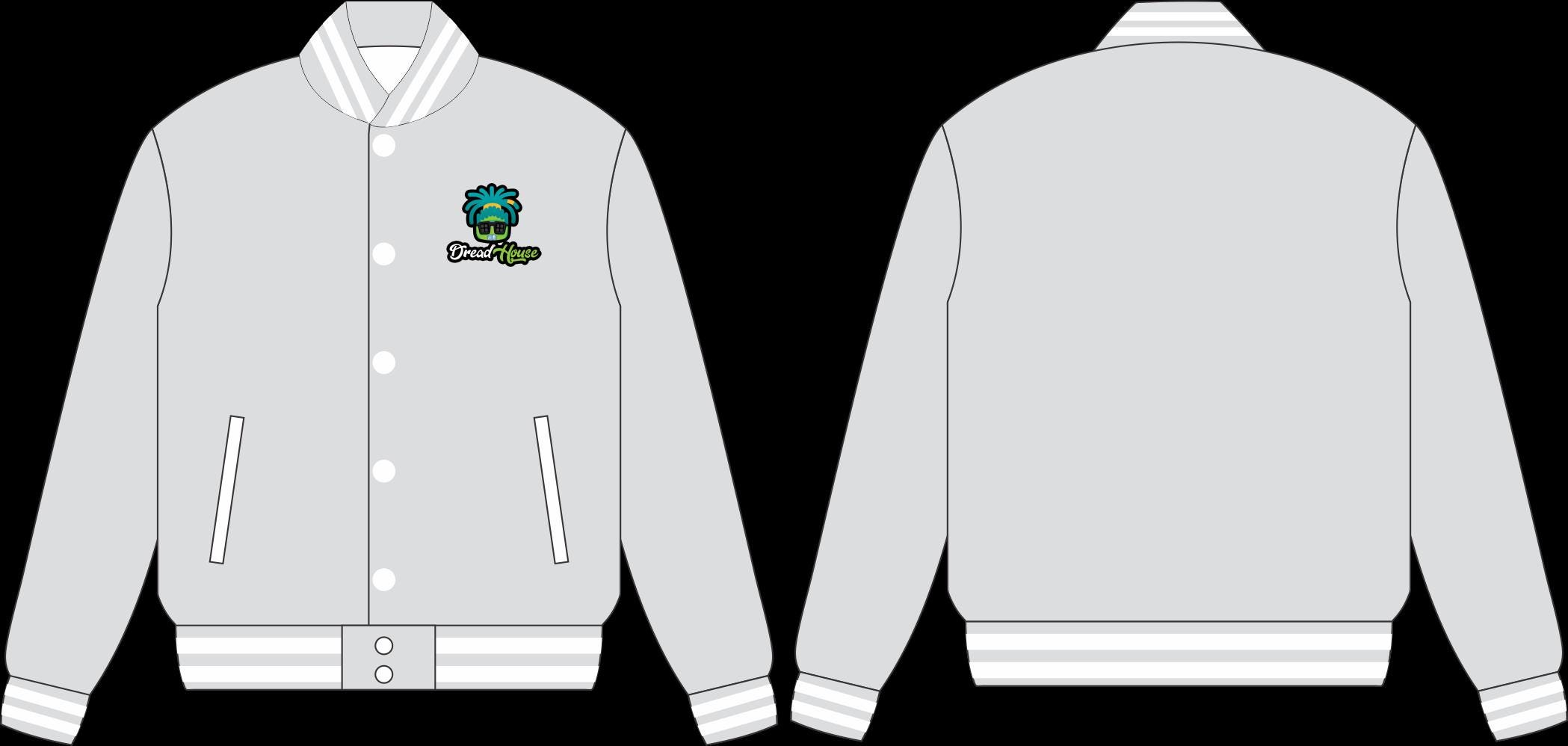 Varsity Jacket Mock up Editable 2D Tech Pack Streetwear Clothing Vector ...