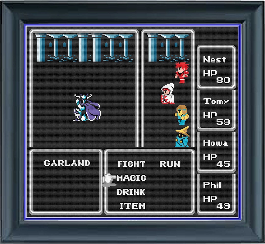 Final Fantasy 1 NES Garland Boss Fight Scene Cross Stitch Pattern PDF ...
