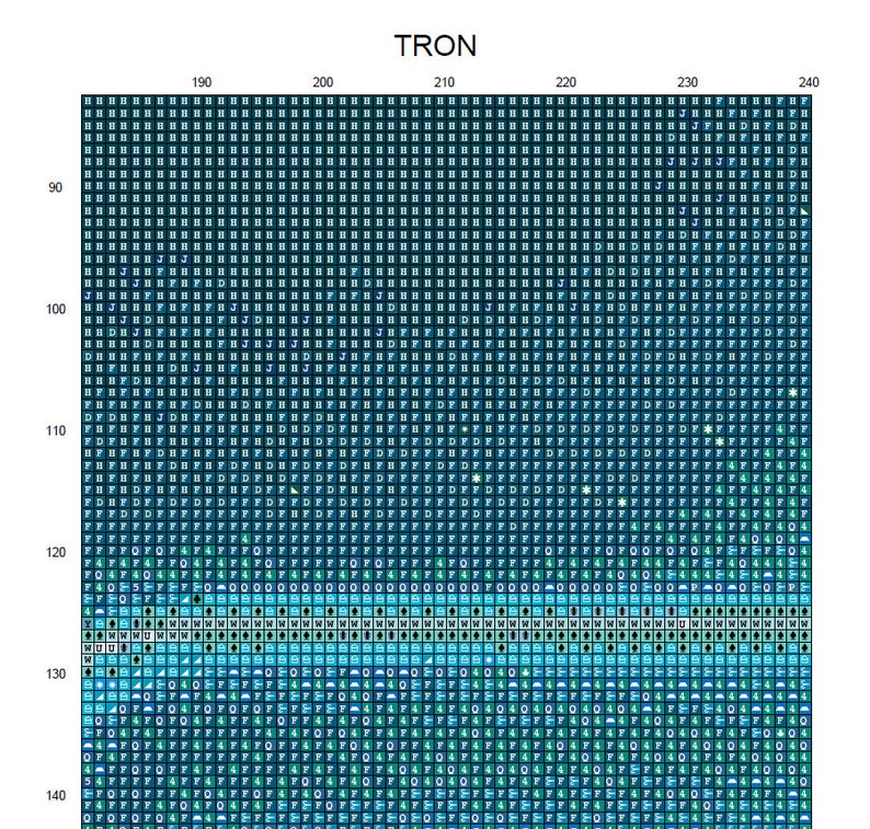 TRON Legacy Title Scene Cross Stitch Pattern PDF Download - Etsy