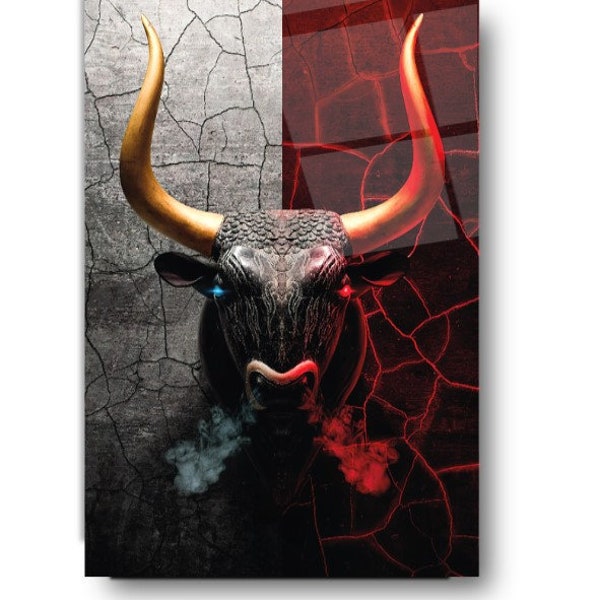 Angry Bull Glass Art - Etsy