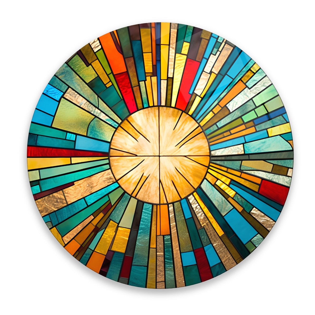 Rainbow Colors Vitray Figure Tempered Glass Printing Wall Art Christmas ...