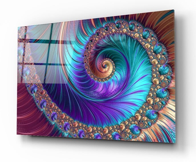 Colorful Vortex Modern Art Colorful Glass Printing Wall Art Glass Wall ...