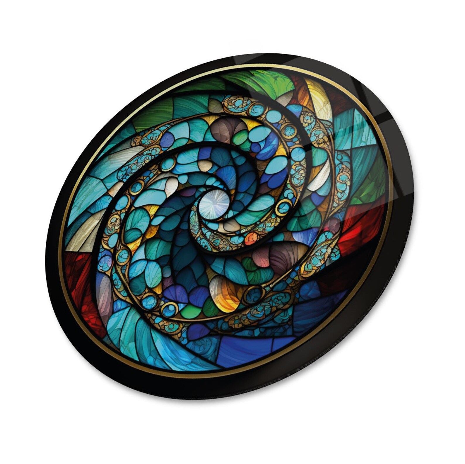 Vitray Colorful Whirlpool Eye Stylish Glass Wall Art Home Decoration ...