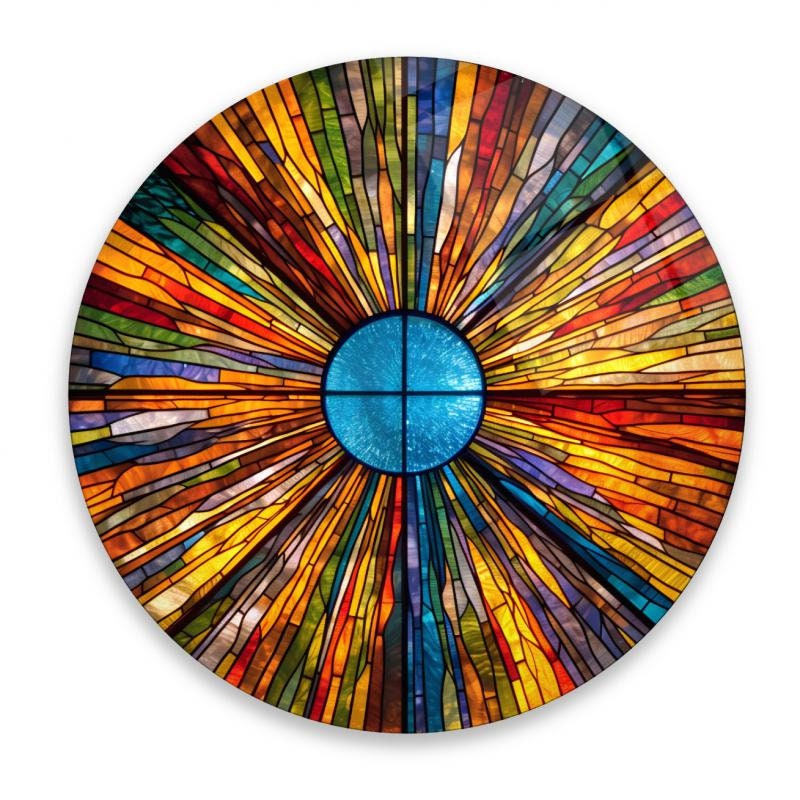 Rainbow Colors Vitray Figure Tempered Glass Printing Wall Art Christmas ...