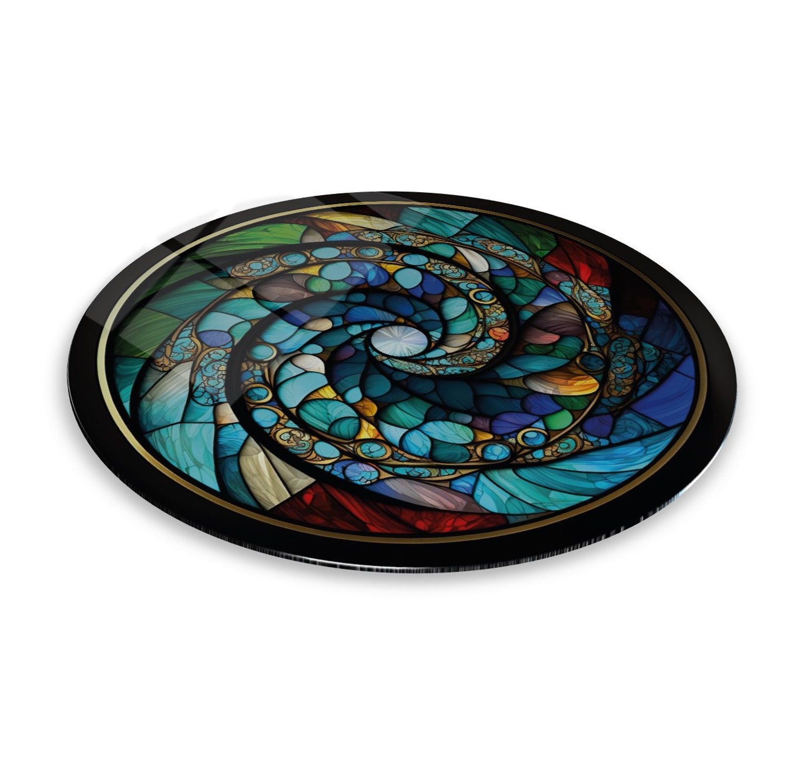 Vitray Colorful Whirlpool Eye Stylish Glass Wall Art Home Decoration ...