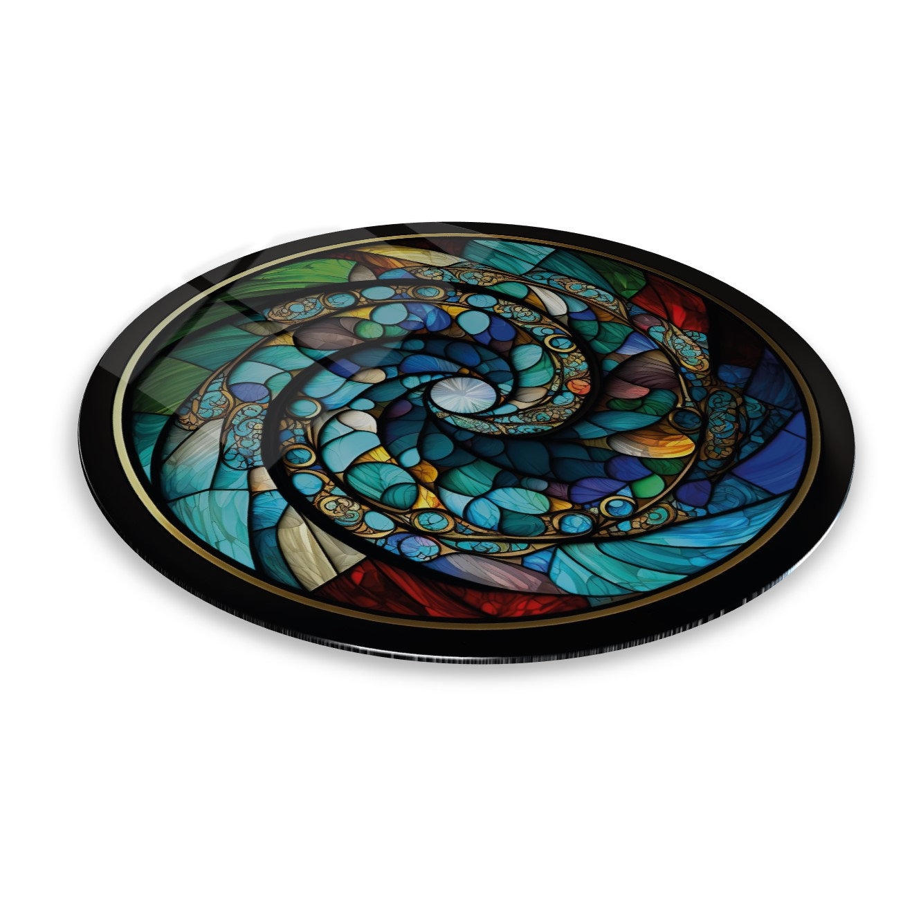 Vitray Colorful Whirlpool Eye Stylish Glass Wall Art Home Decoration ...