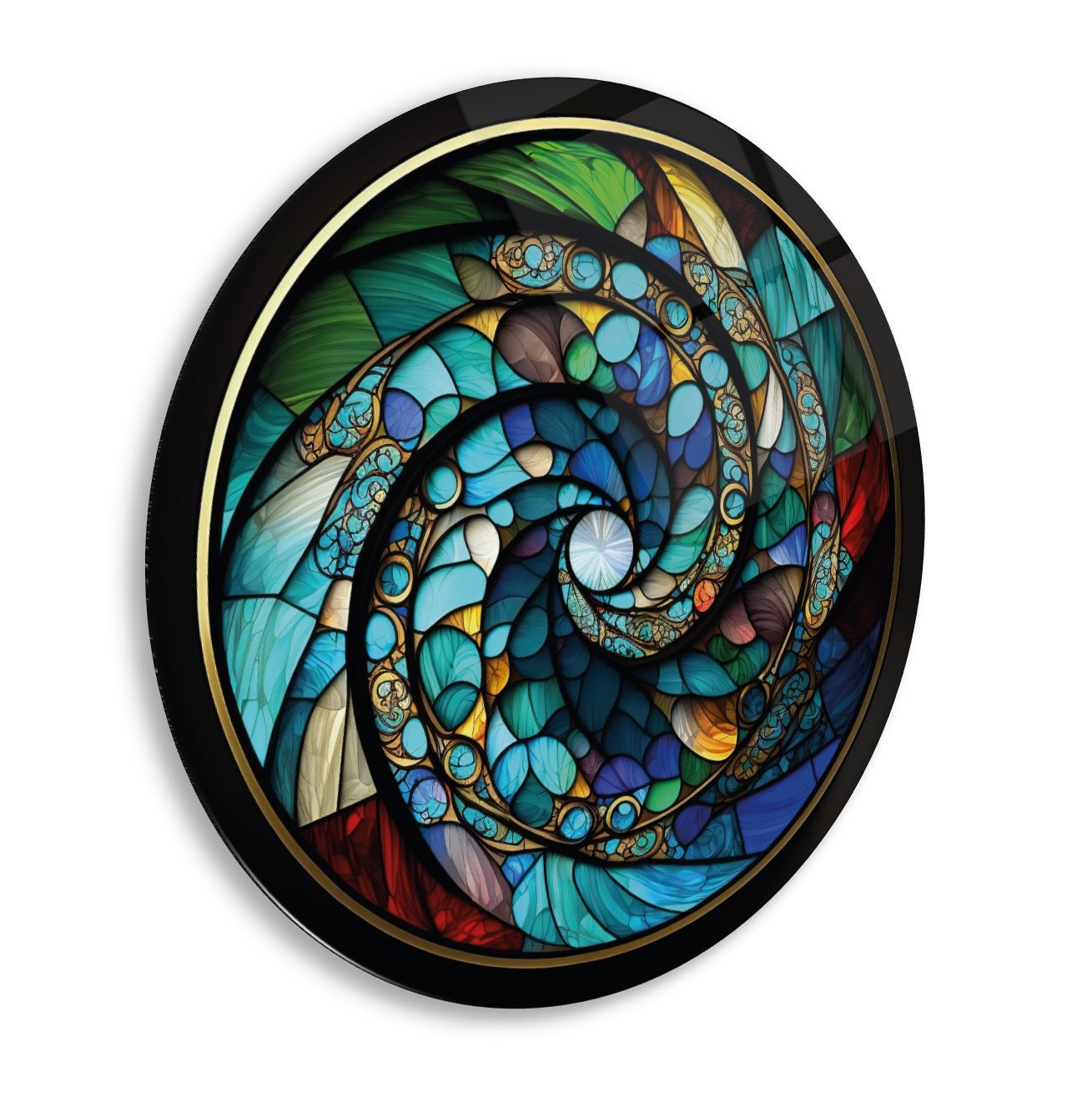 Vitray Colorful Whirlpool Eye Stylish Glass Wall Art Home Decoration ...