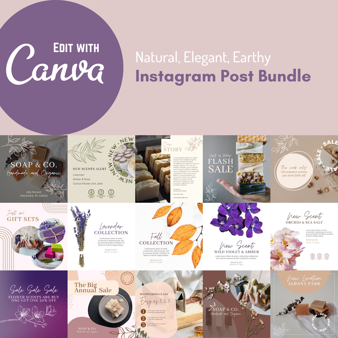 Natural, Handmade, Organic Themed Insta Templates | Canva Templates ...