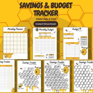Bee Budget Tracker | Savings Tracker | Savings Challenge | Letter Size ...