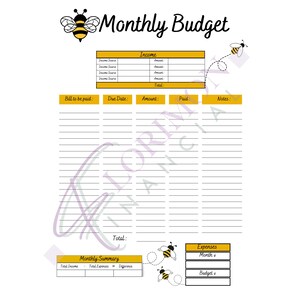 Bee Budget Tracker | Savings Tracker | Savings Challenge | Letter Size ...