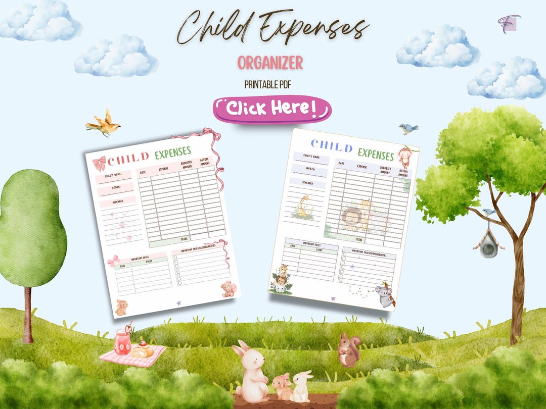 Child Expense Tracker | Budget Tracker | Letter Size PDF | Instant ...