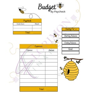 Bee Budget Tracker | Savings Tracker | Savings Challenge | Letter Size ...