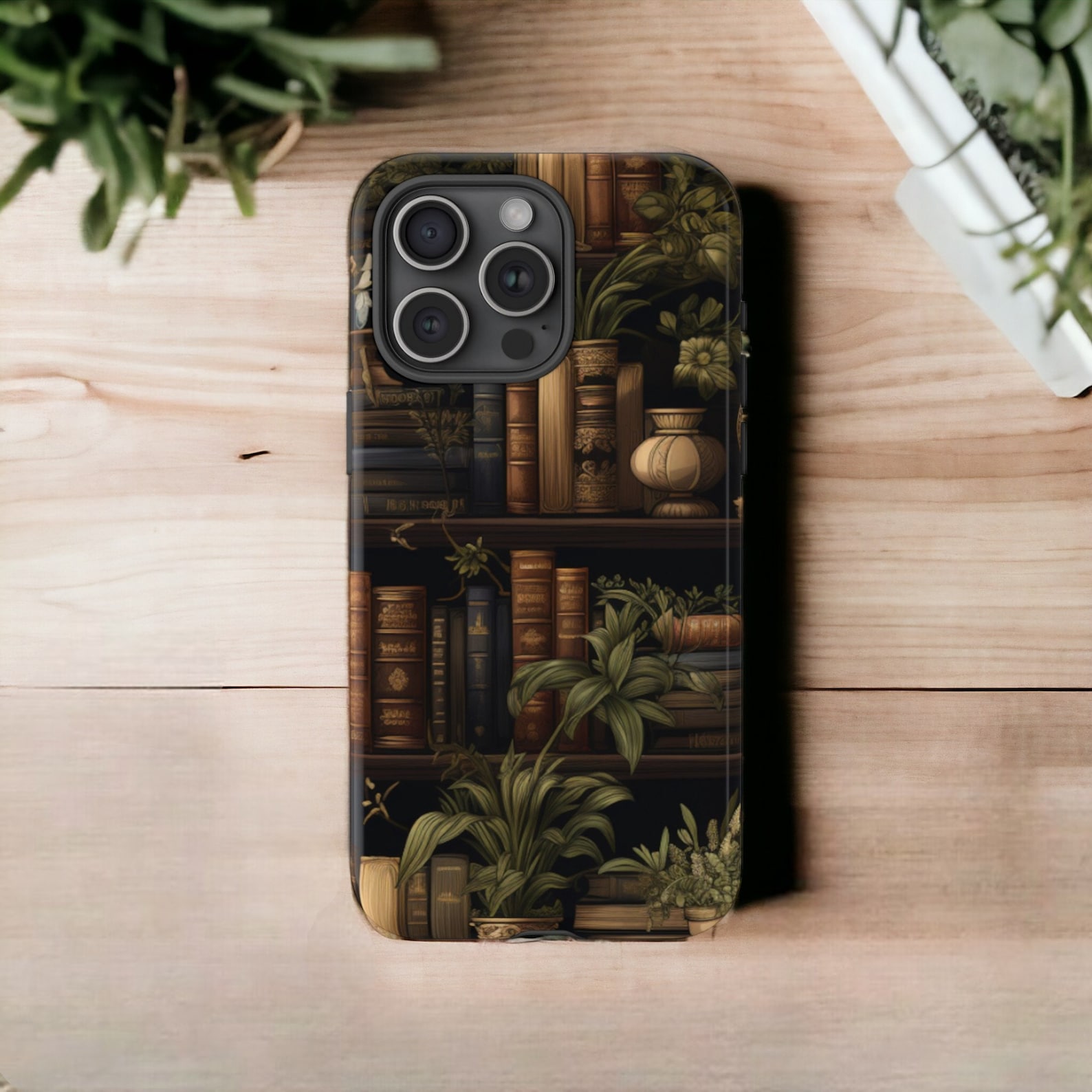 Antique Bookshelf Tough Phone Case, Textbook Bookcase Phone Cover ...